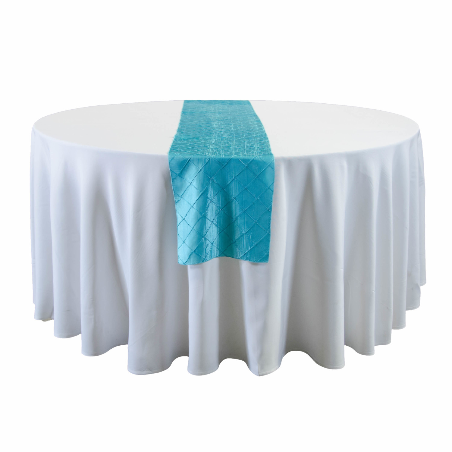 Turquoise Blue Satin table runners - The Party Centre