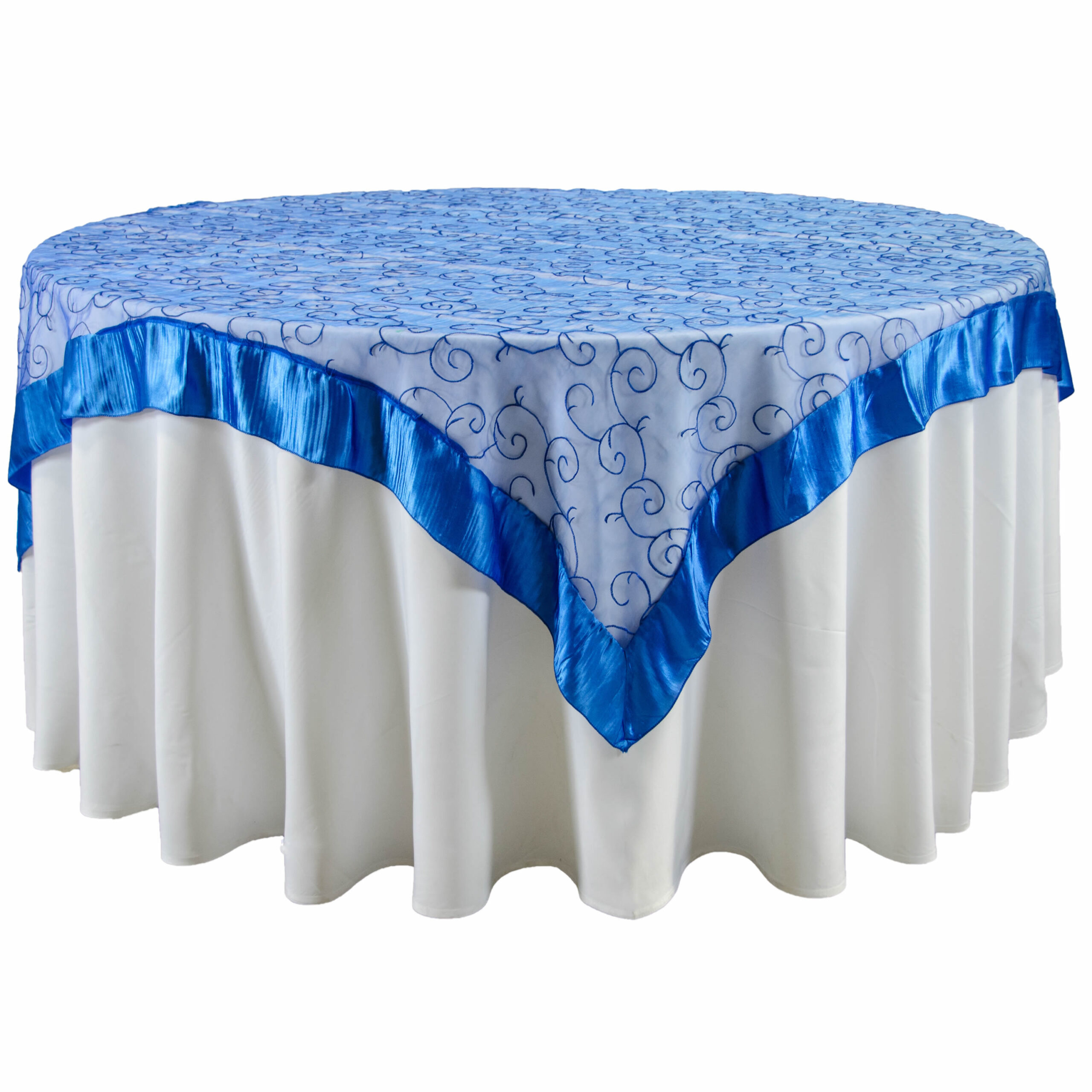 Overlays - Royal Blue embroidered organza - The Party Centre