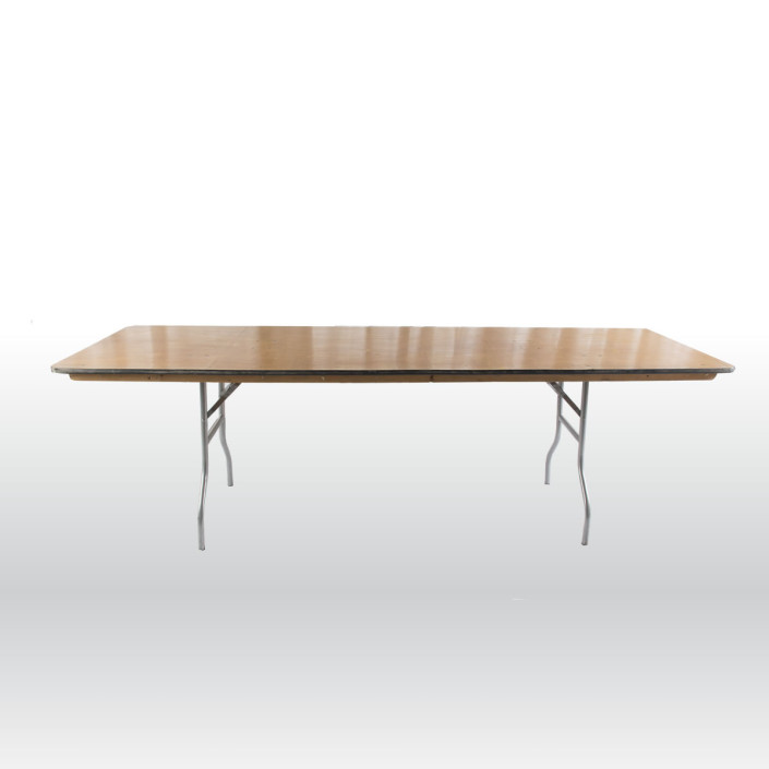 8' Rectangle Wood Table - The Party Centre