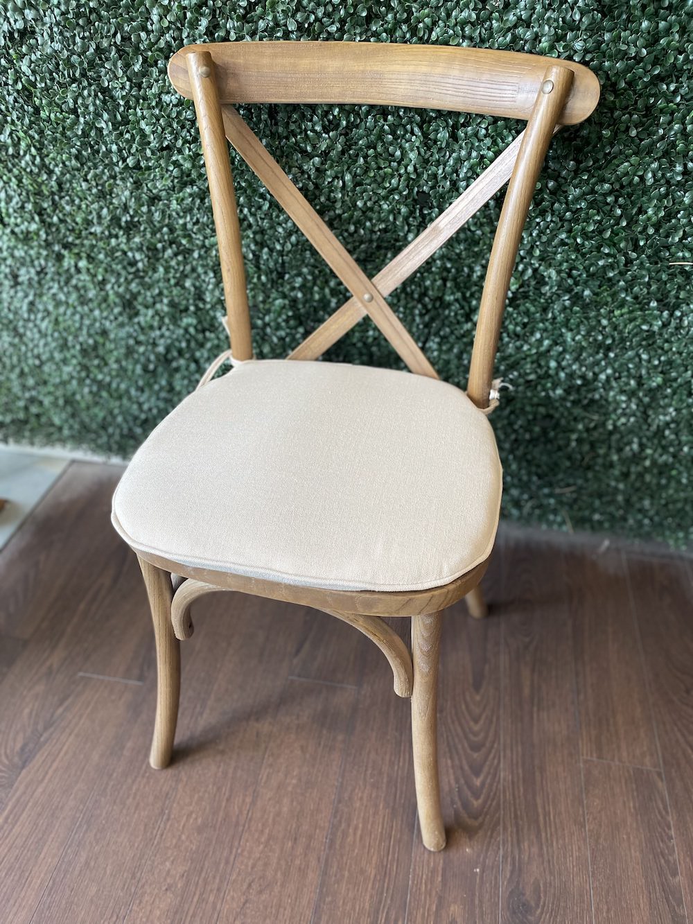 Rustic Wooden Cross Back Chair - The Party Centre