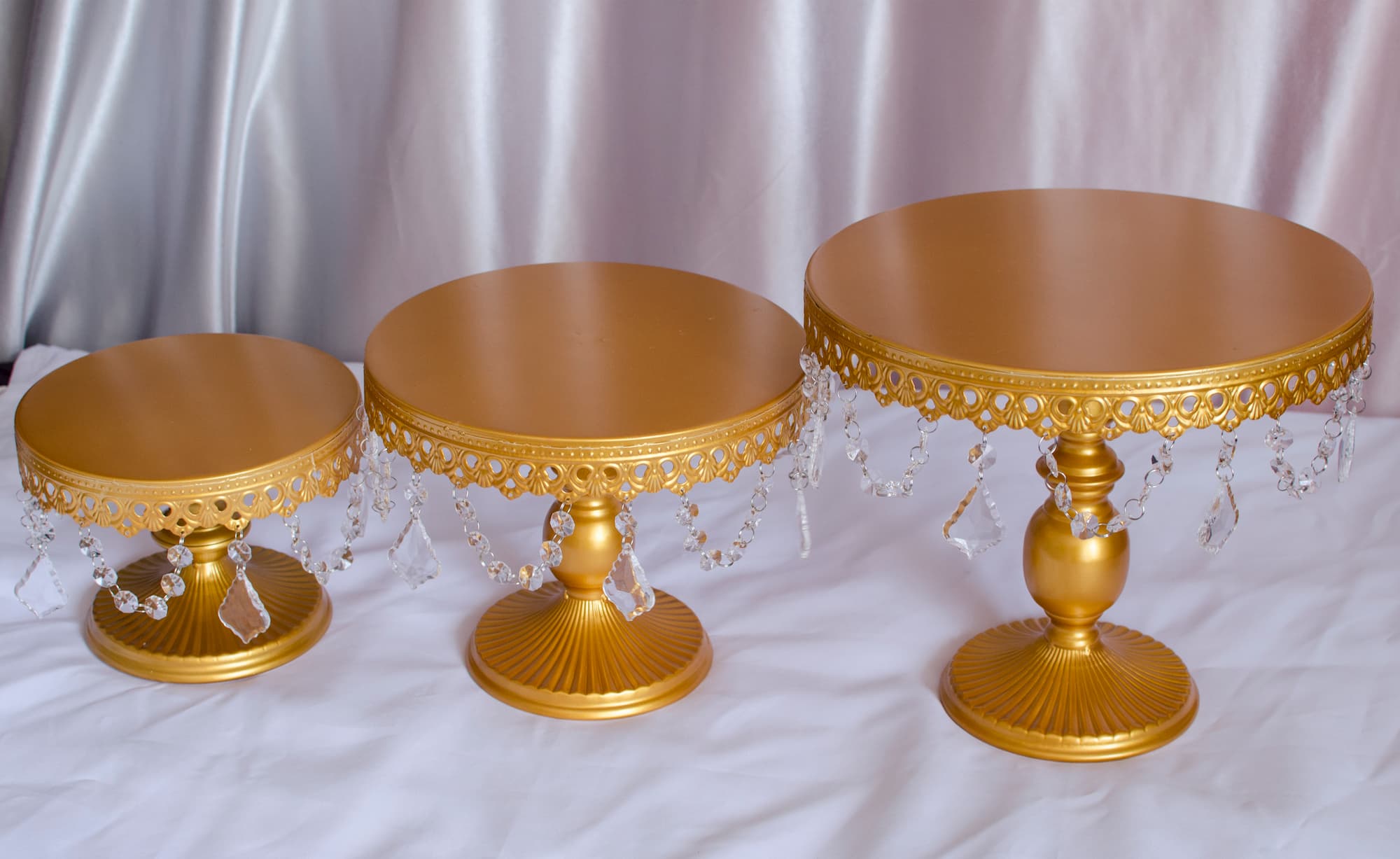 Gold Cake Stands:12", 10", 8" | The Party Centre